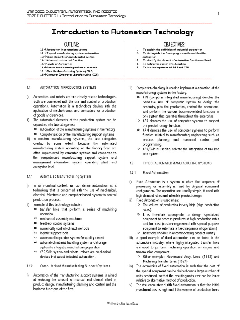 CH1-Introduction To Automation Technology 1-7 | PDF | Automation ...