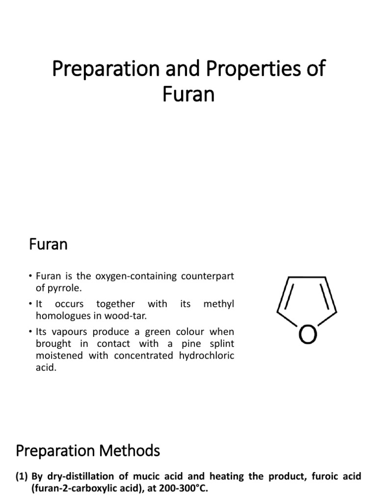 Preparation and Properties of Furan | PDF | Science & Mathematics
