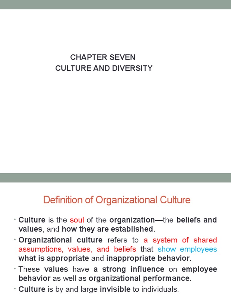 Chapter 7 OB | PDF | Organizational Culture | Behavioural Sciences
