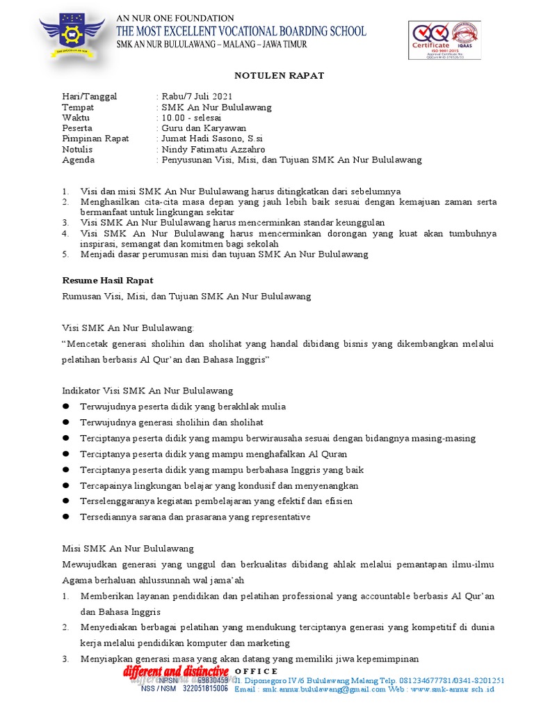 Notulen Evaluasi | PDF