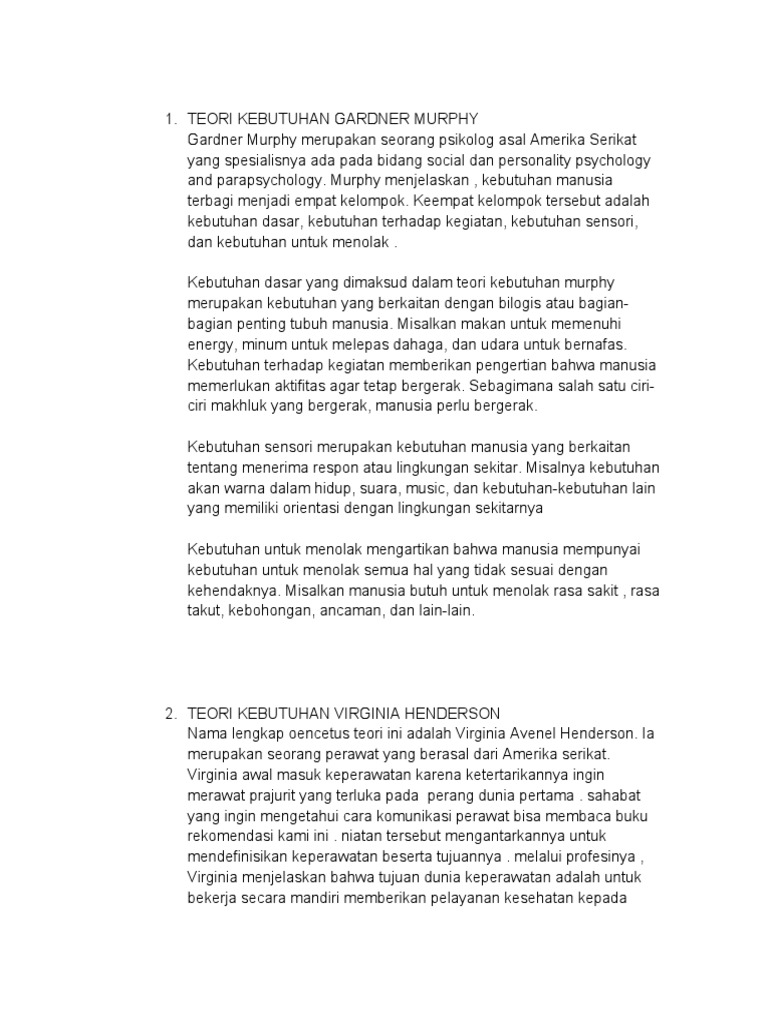 Teori Kebutuhan Manusia | PDF | Karier & Perkembangan | Pengembangan Diri