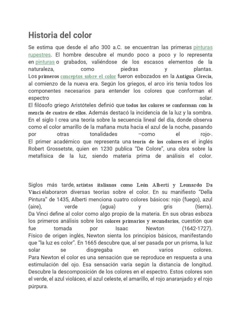Evolución del Color en la Historia | PDF | Color | Azul