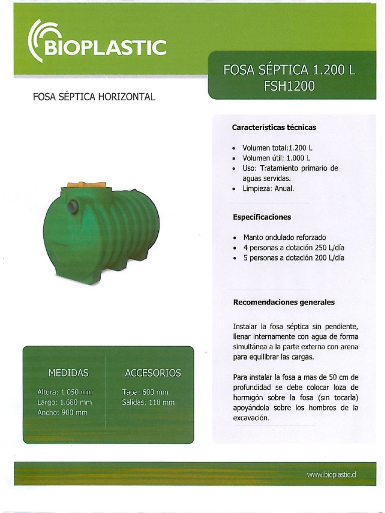 Ficha Tecnica Fosa Septica | PDF