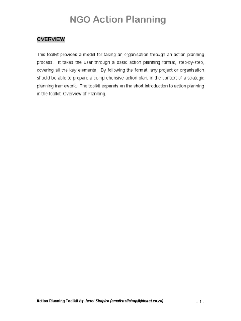 NGO Organisational Planning PDF | PDF | Strategic Planning | Goal