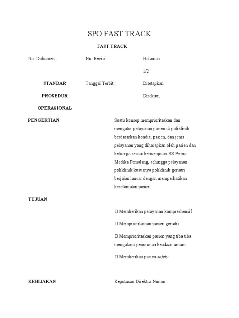 Spo Fast Track | PDF