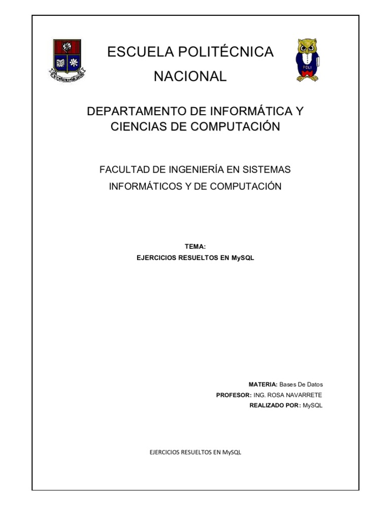 Ejercicios Mysql Pdf