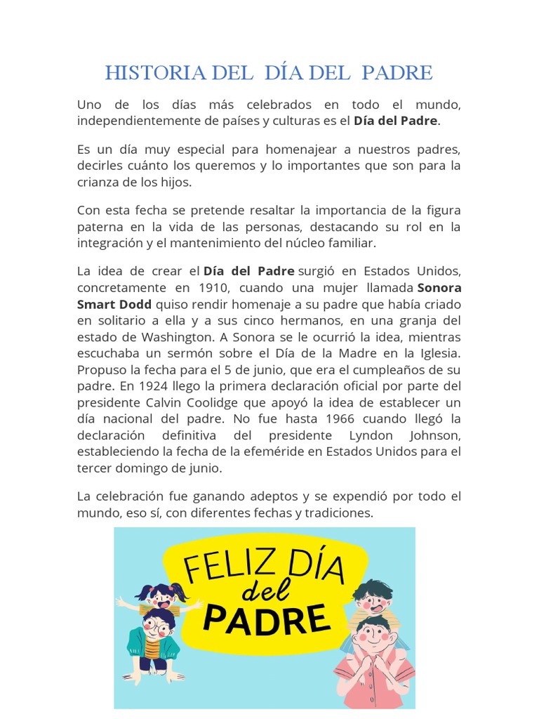 Historia Del Día Del Padre Pdf