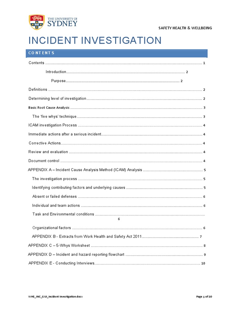 ICAM Incident Investigation Guidelines | PDF