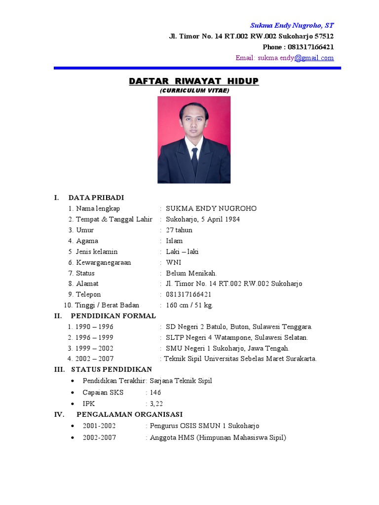 CV Sukma Endy Nugroho | PDF