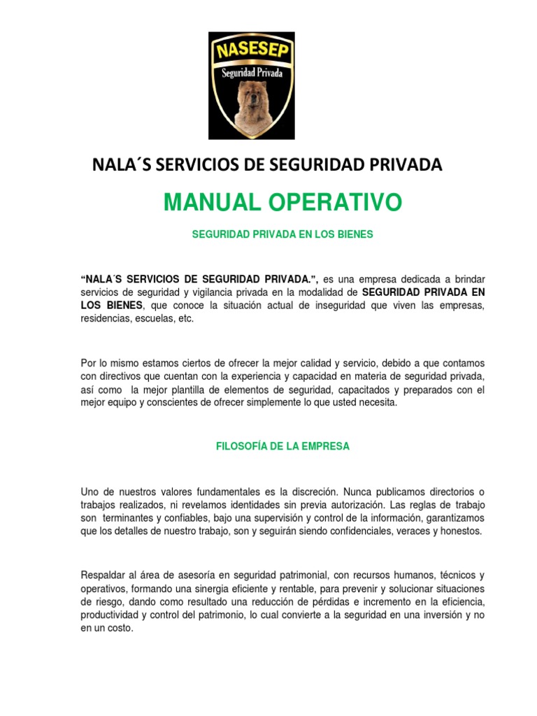 Servicios de Seguridad Privada NALA'S | PDF | Valores | Business