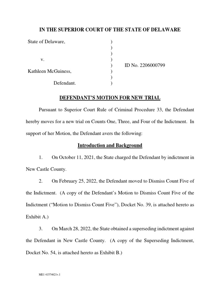 Rule 33 Motion For New Trial | PDF | Evidence (Law) | Prejudice (Legal ...