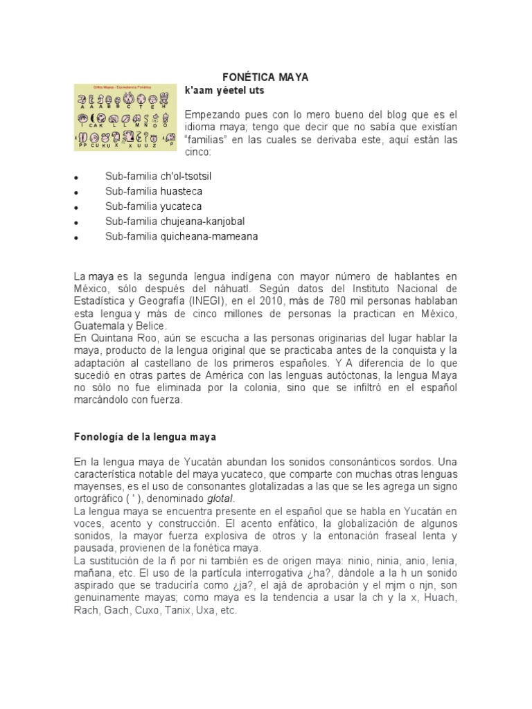Fonética Maya | PDF | Comunicación humana | Idiomas