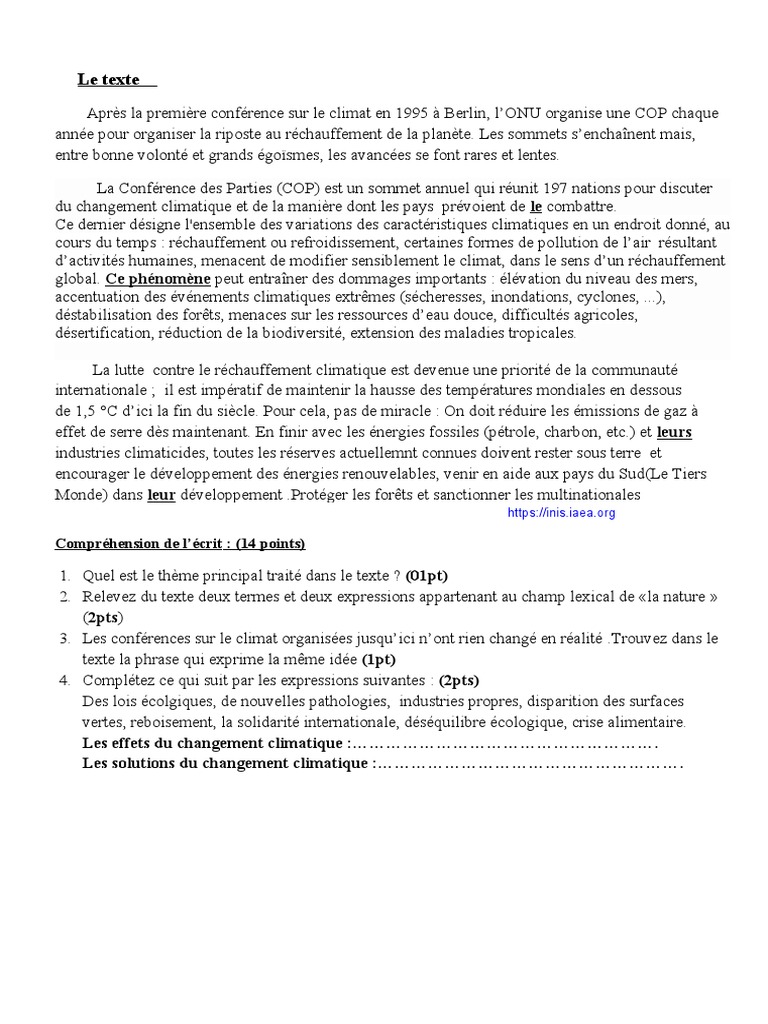 Lutte contre le réchauffement climatique | PDF | Changement climatique ...