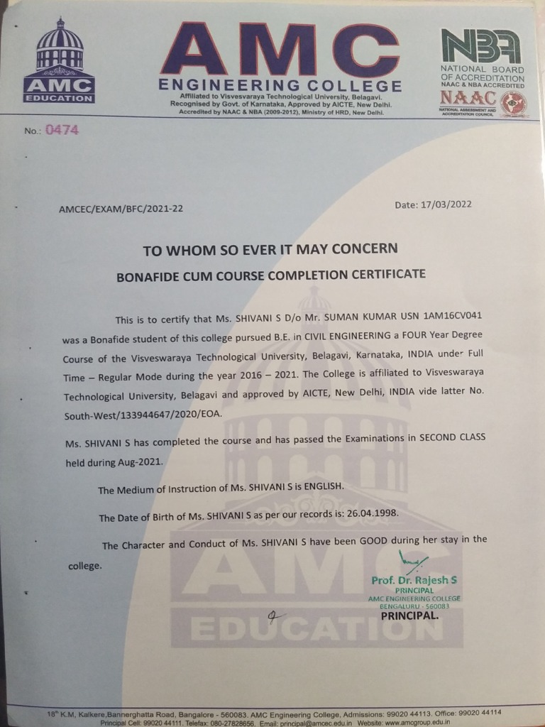 Clg Degree Certificate | PDF | Educational Stages | Career And ...