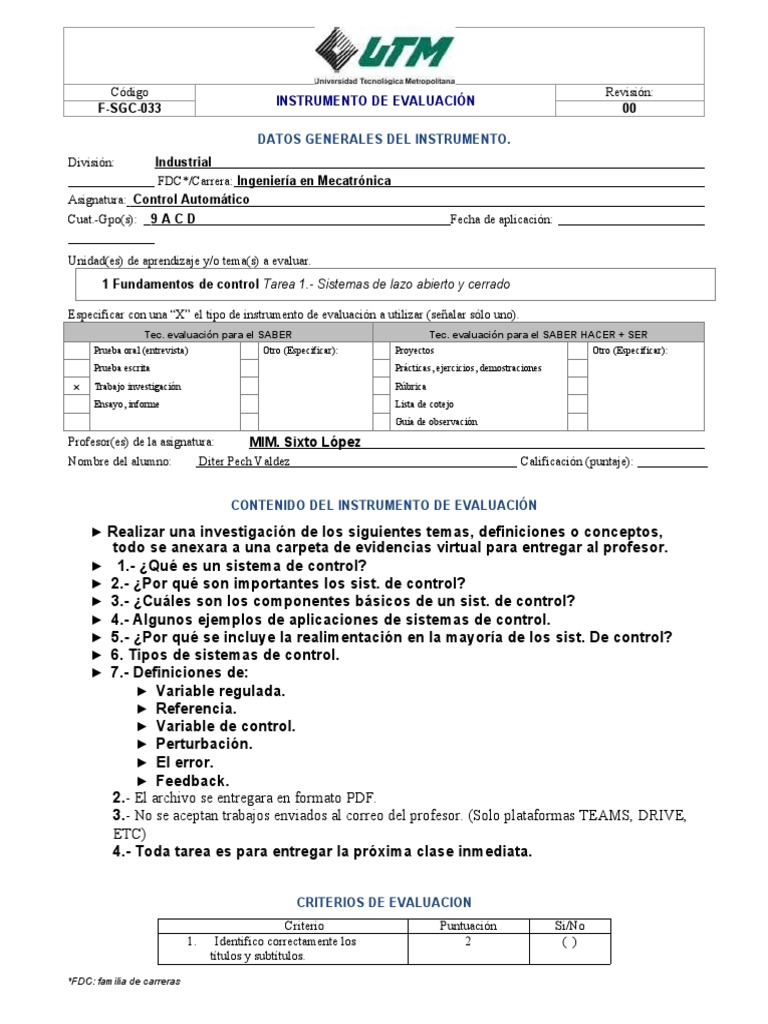Tarea 1 Control Automatico-2022 | PDF | Sistema de control | Realimentación