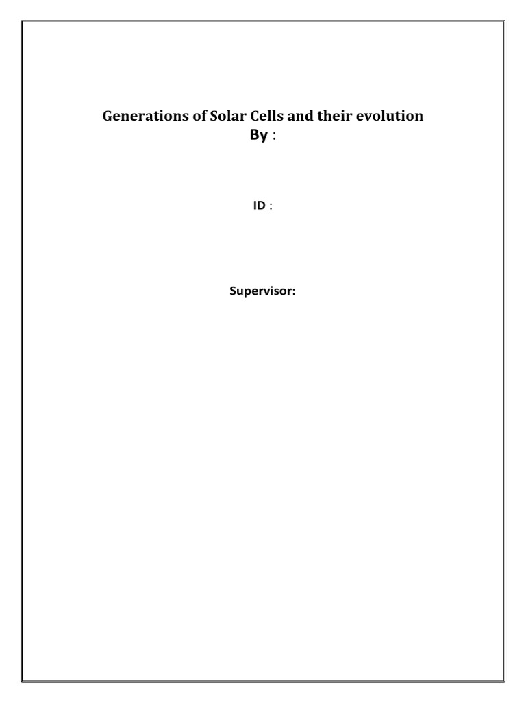 Generation of Solar Cells. | PDF | Solar Cell | Photovoltaics