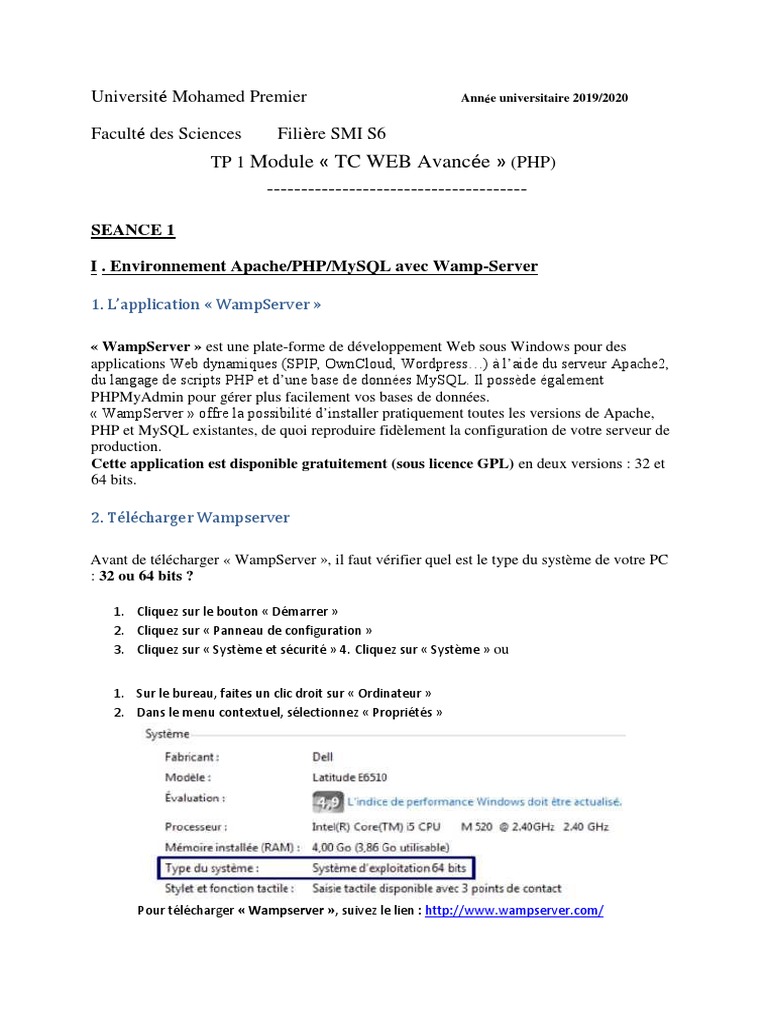 TP1 PHP 2020 | PDF | PHP | Internet