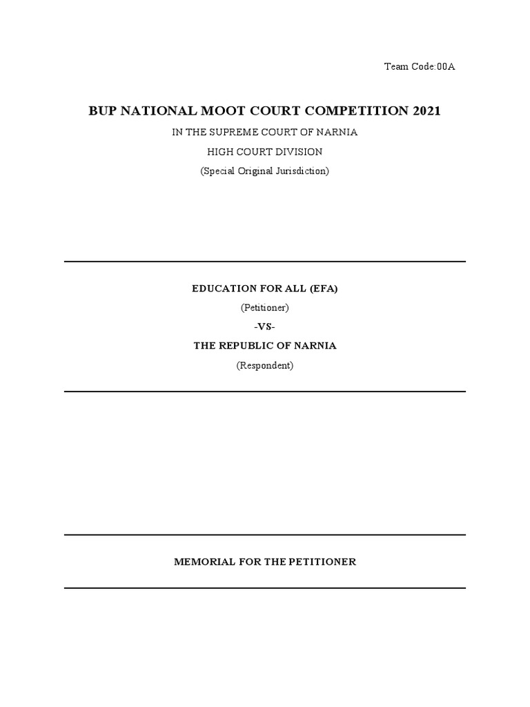 Applicant Memorial Draft | PDF | Arrest | Human Rights