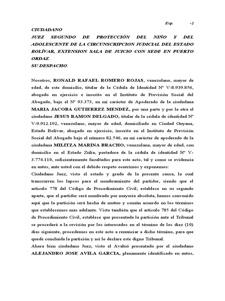 Particion de Herencia | PDF | Justicia | Crimen y violencia