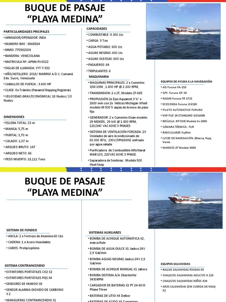 Buque de pasaje Playa Medina | PDF