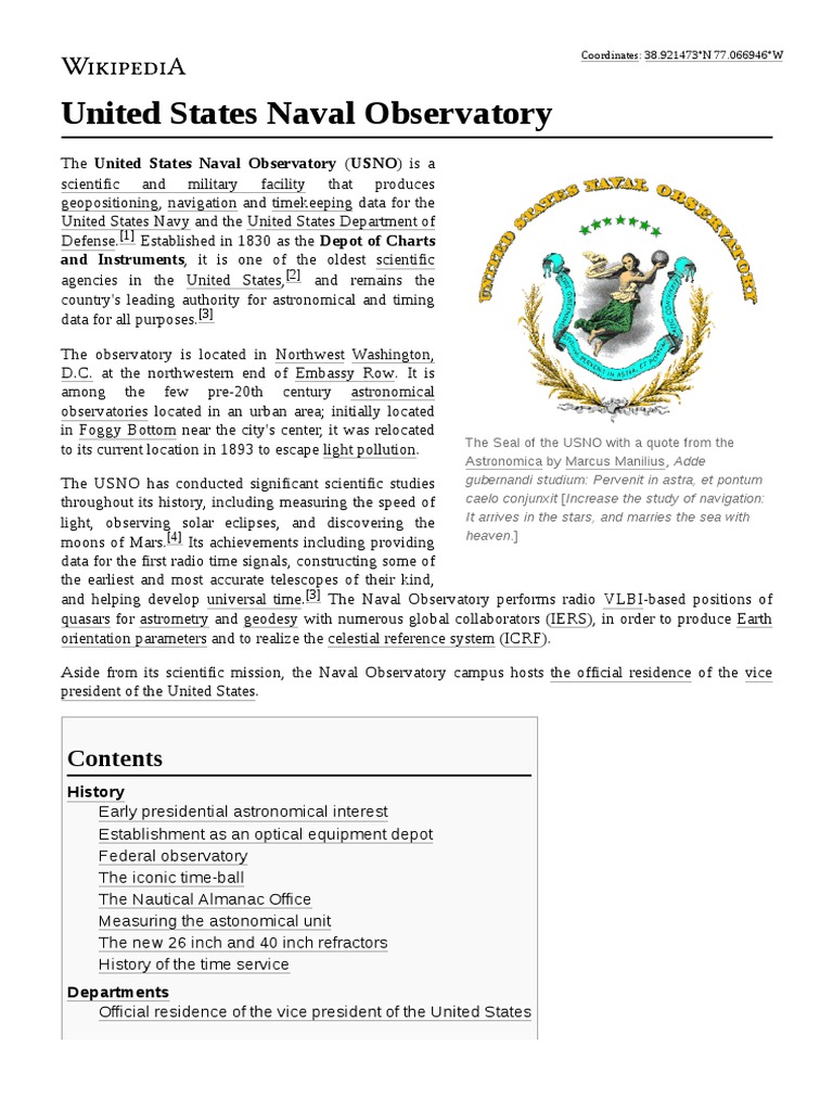 United States Naval Observatory | PDF | Astronomy | Science