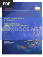 Bomba Centrífuga WARMAN MC - 1 | PDF | Rodamiento (Mecánico) | Rieles