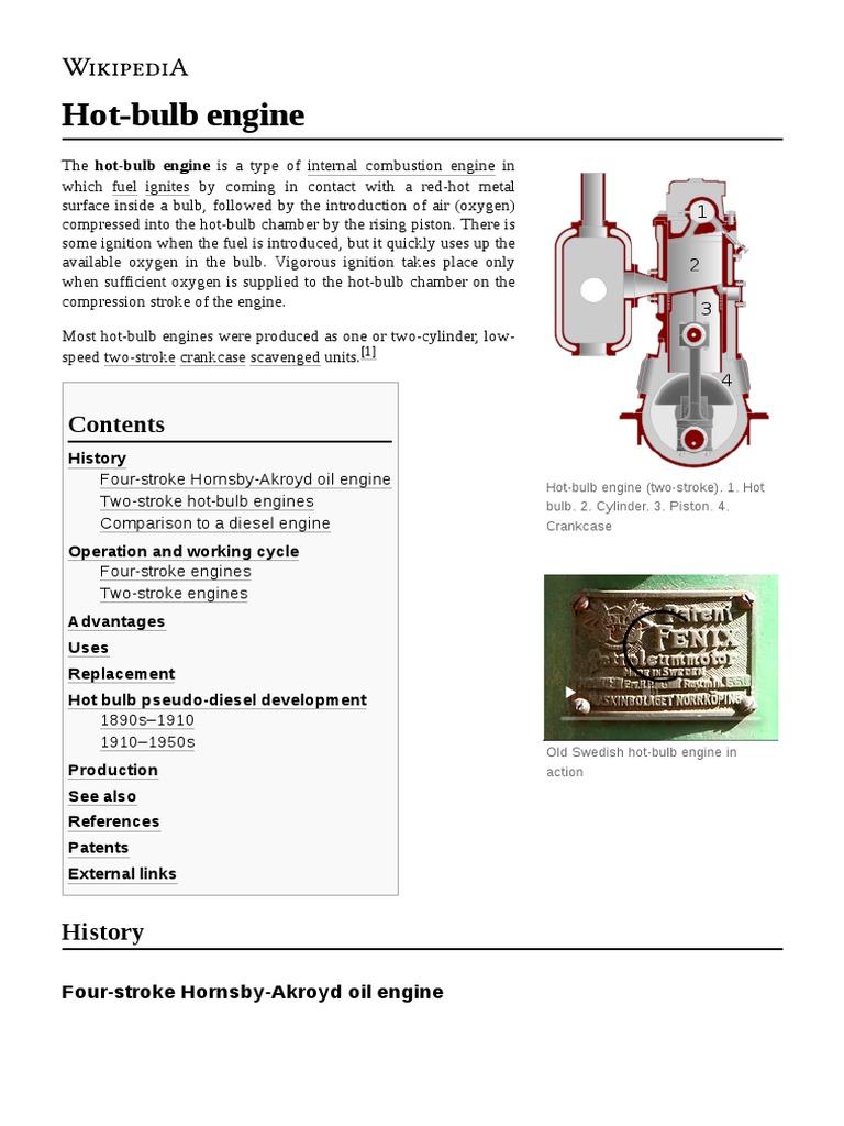 Hot Bulb Engine | PDF | Internal Combustion Engine | Diesel Engine