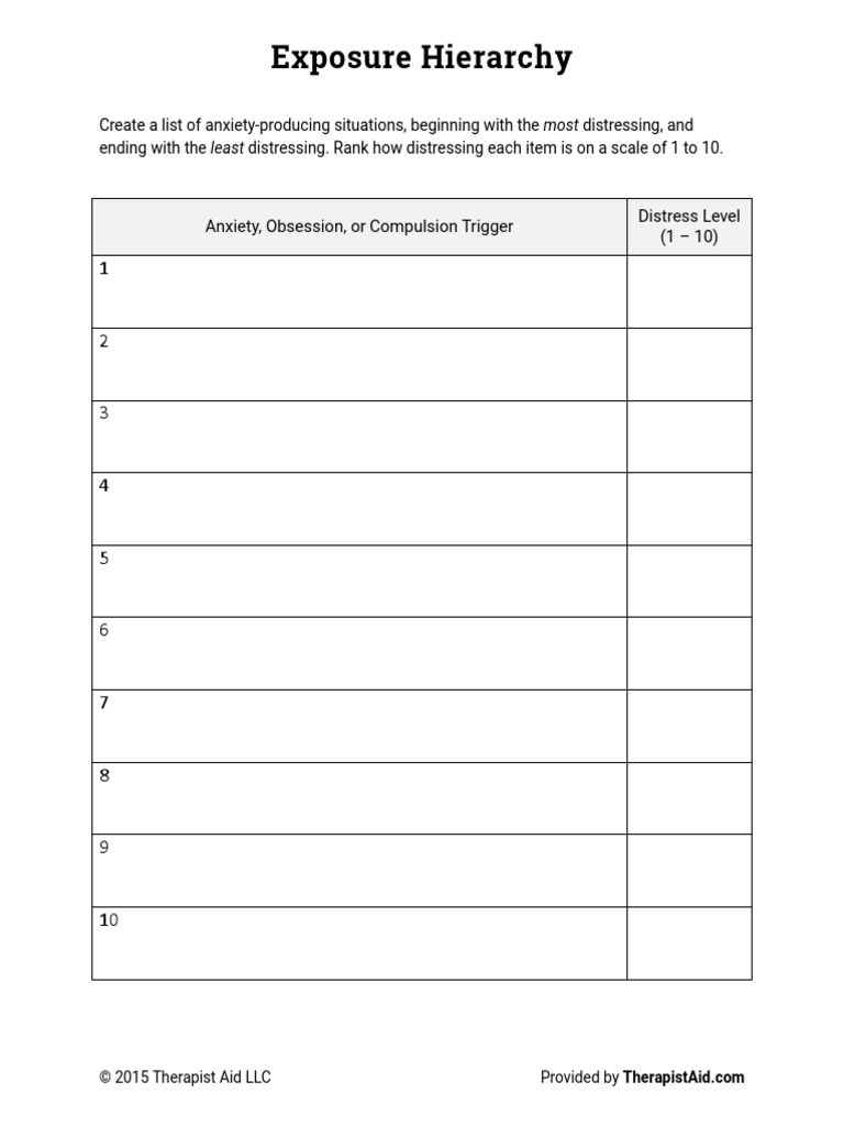 Ocd Exposure Hierarchy | PDF