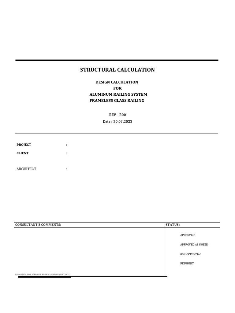Structural Calculation Design for Aluminum Railing System Frameless ...