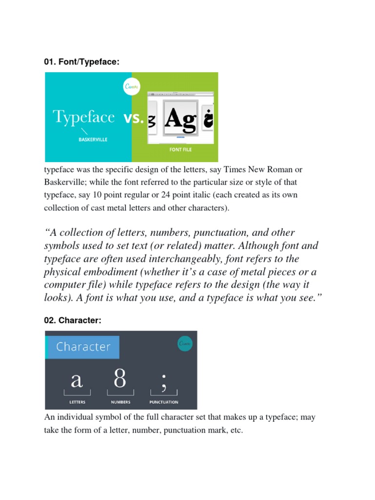 Terminology Related To Typography | PDF | Typefaces | Sans Serif