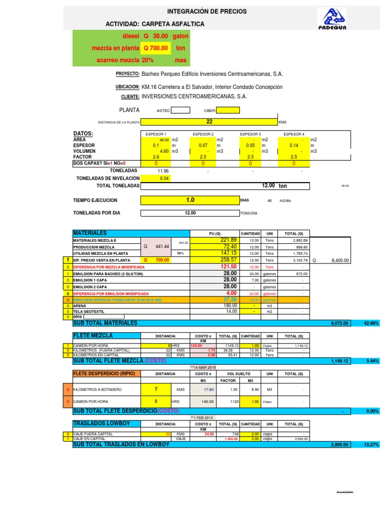 ICASA Parqueo Edifico Condado Concepcion BACHEO INT | PDF
