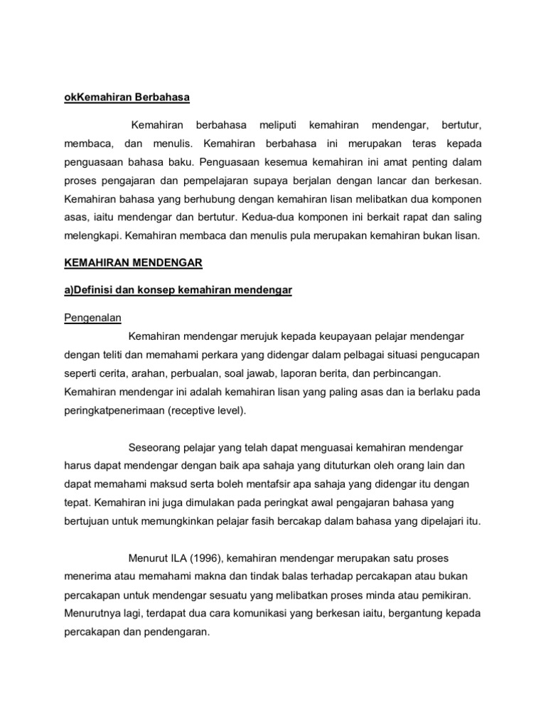 Kemahiran Berbahasa | PDF