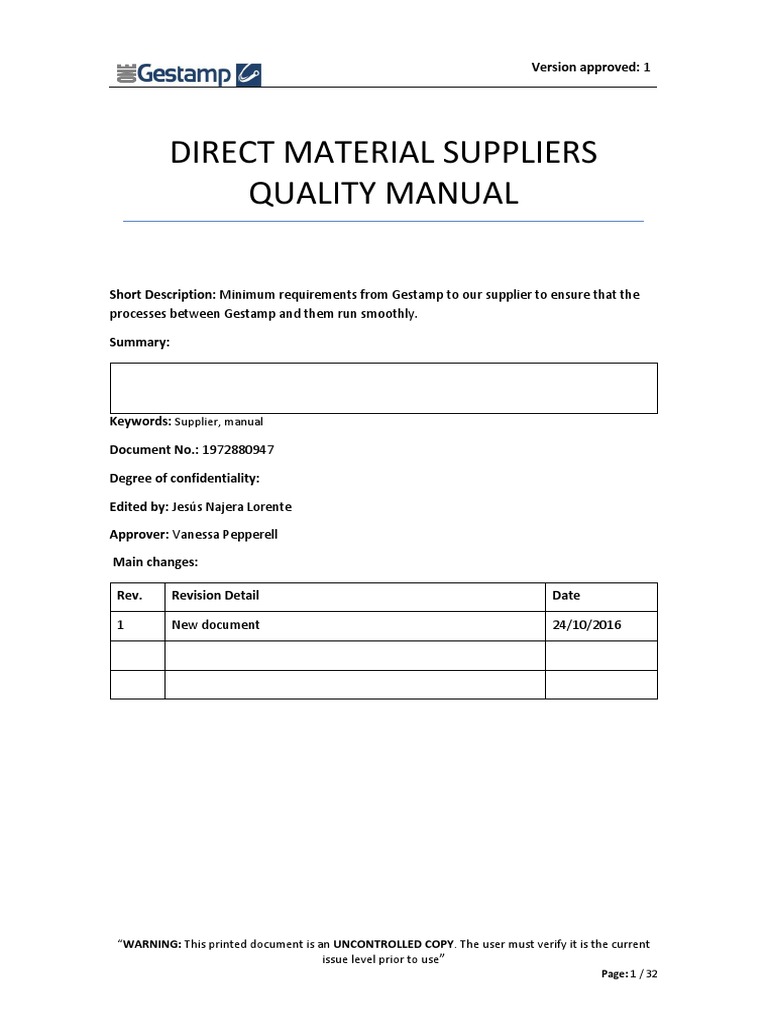 Supplier Quality Manual | PDF | Iso 9000 | Audit