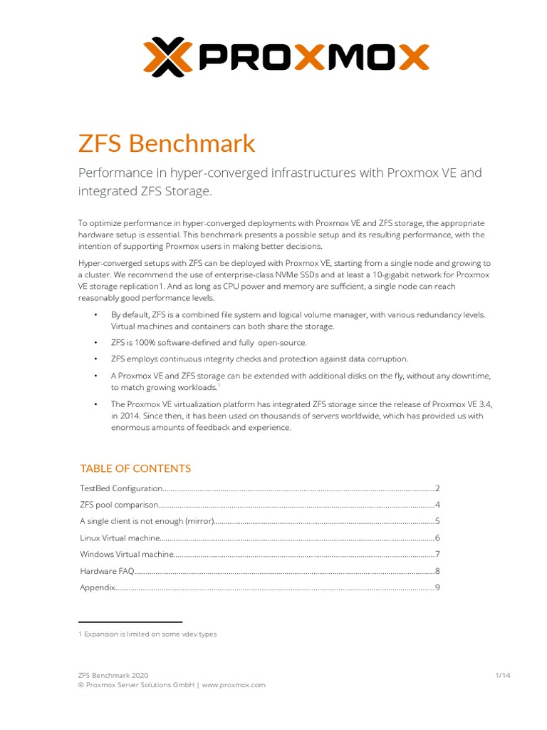 Proxmox VE - ZFS Benchmark 202011 | PDF | Solid State Drive | Computer Data Storage