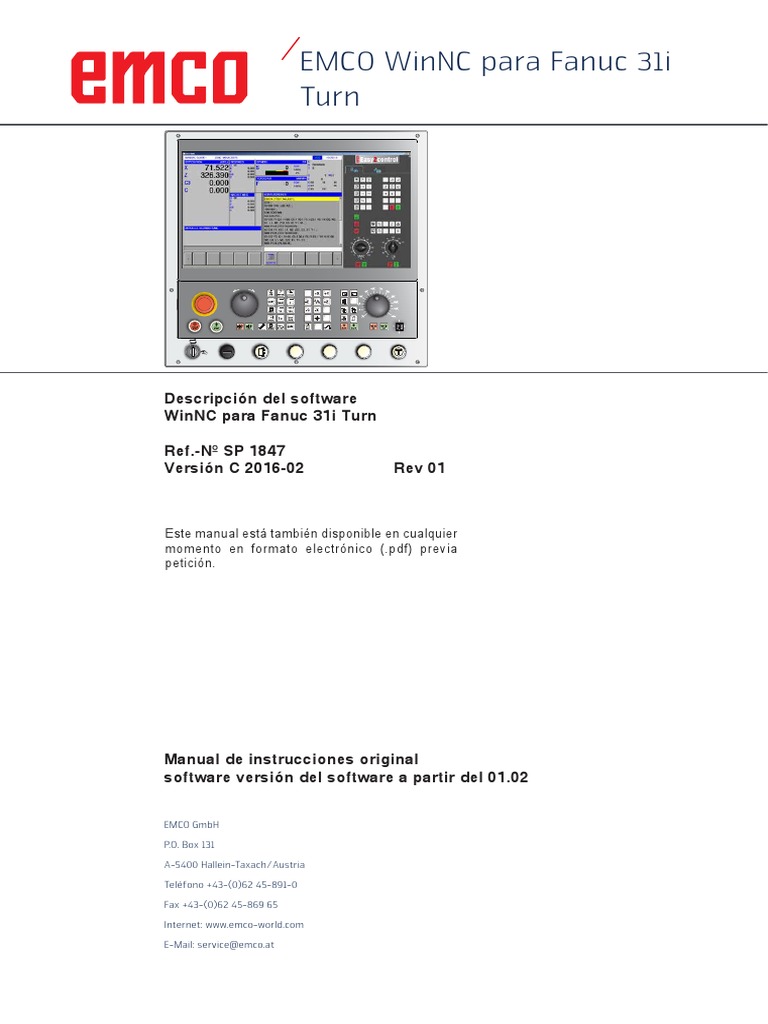 EMCO WinNC For Fanuc31i Turn SP 1847 C | PDF | Sistema coordinado ...