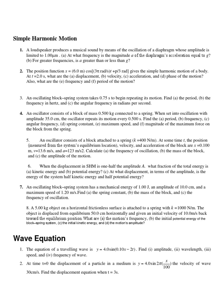 Home Assignment I | PDF | Waves | Damping