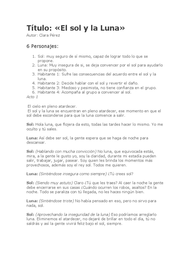 El Sol y La Luna-Obra | PDF | Luna