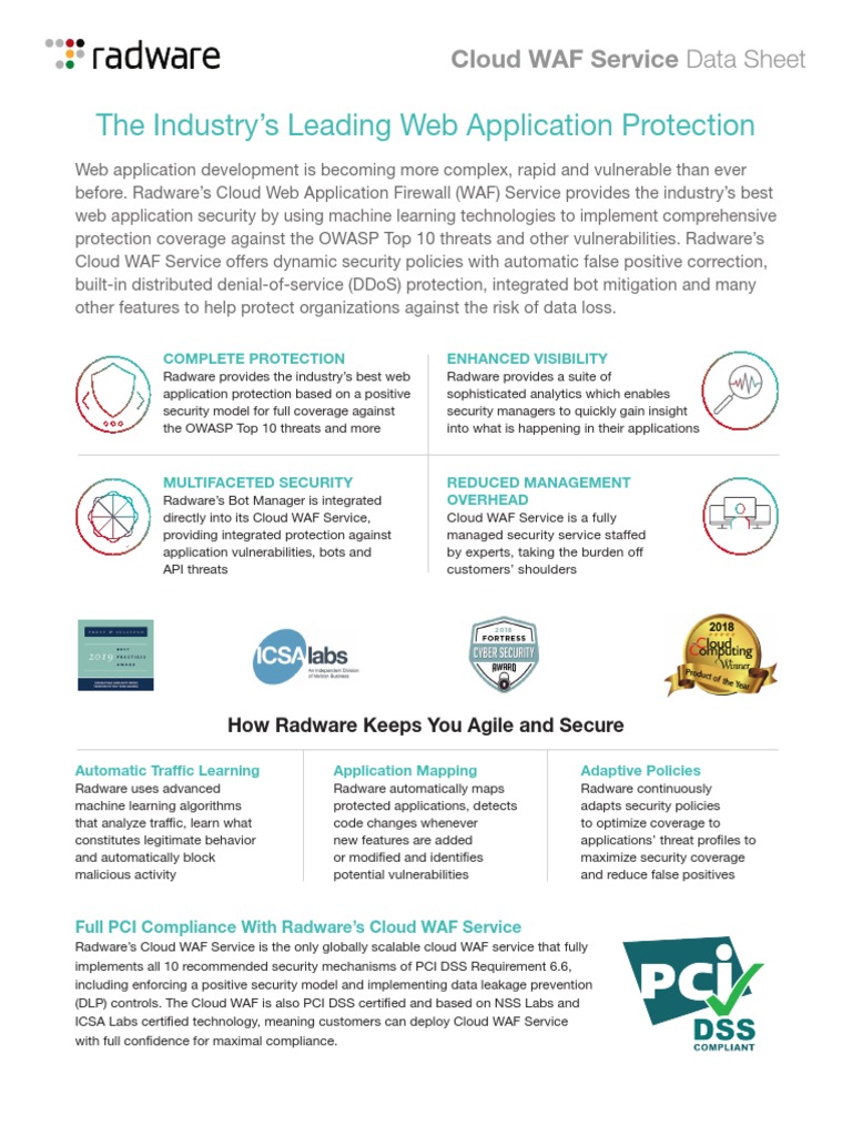 The Industry's Leading Web Application Protection: Cloud WAF Service Data Sheet | PDF | Cloud ...