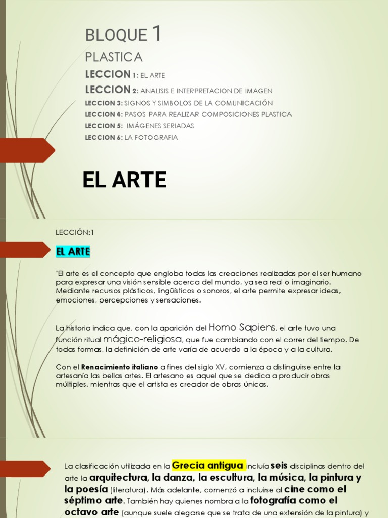 El Arte | PDF | Educación en artes visuales | Cognición