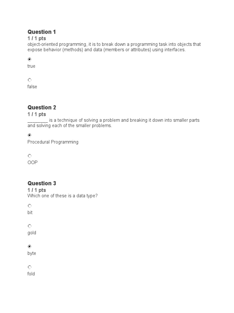 Oop Answer Keys | PDF | Class (Computer Programming) | Method (Computer ...