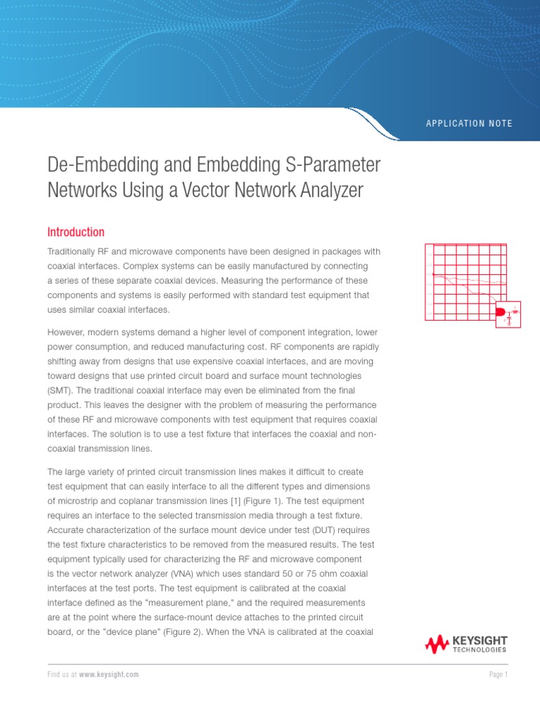 De-Embedding and Embedding S-Parameter Networks Using A Vector Network ...