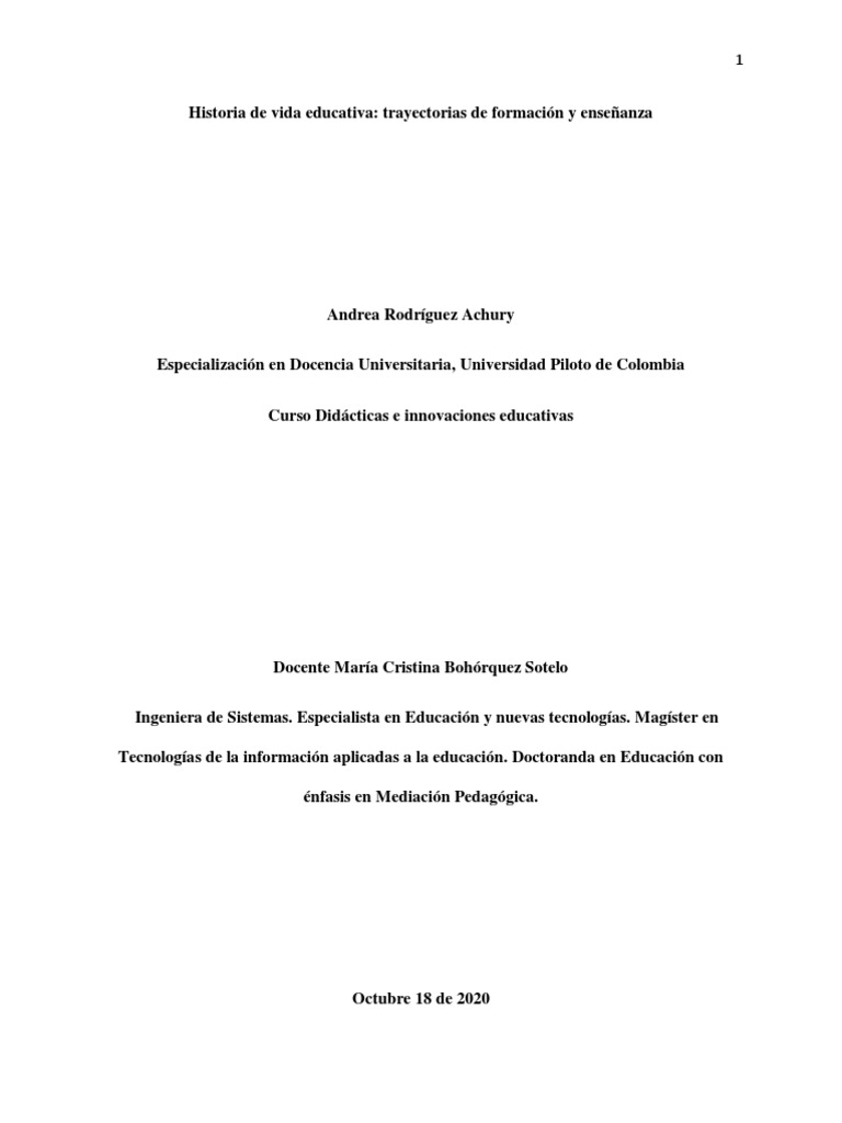 Historia de La Vida Educativa | PDF | Maestros | Aprendizaje