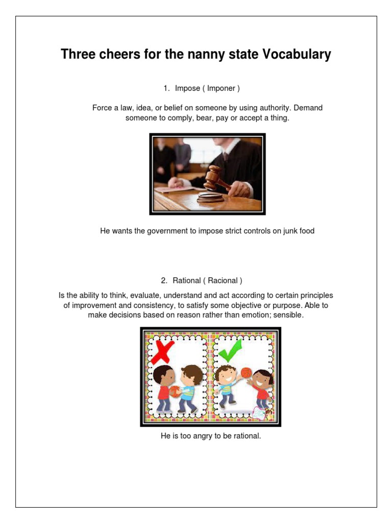 Nanny State Vocabulary Guide | PDF | Reason | Rationality