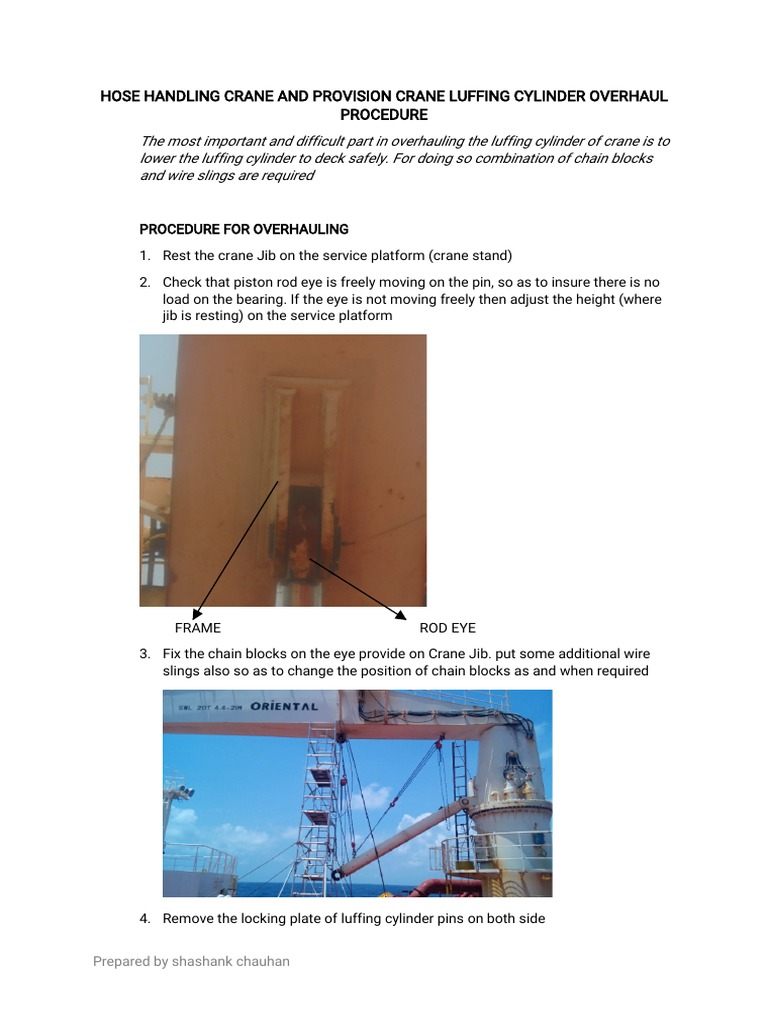 Crane Overhaul Procedure | Download Free PDF | Piston | Crane (Machine)