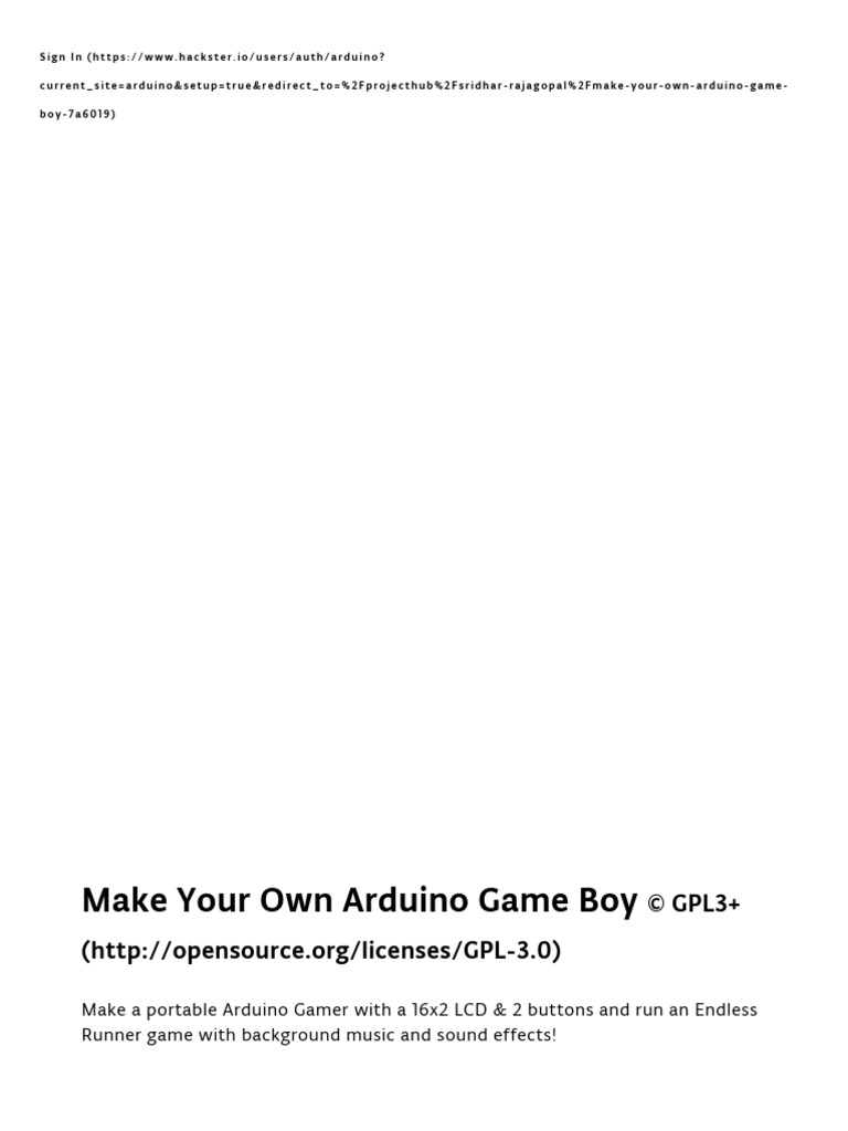 Make Your Own Arduino Game Boy - Arduino Project Hub | PDF | Arduino ...
