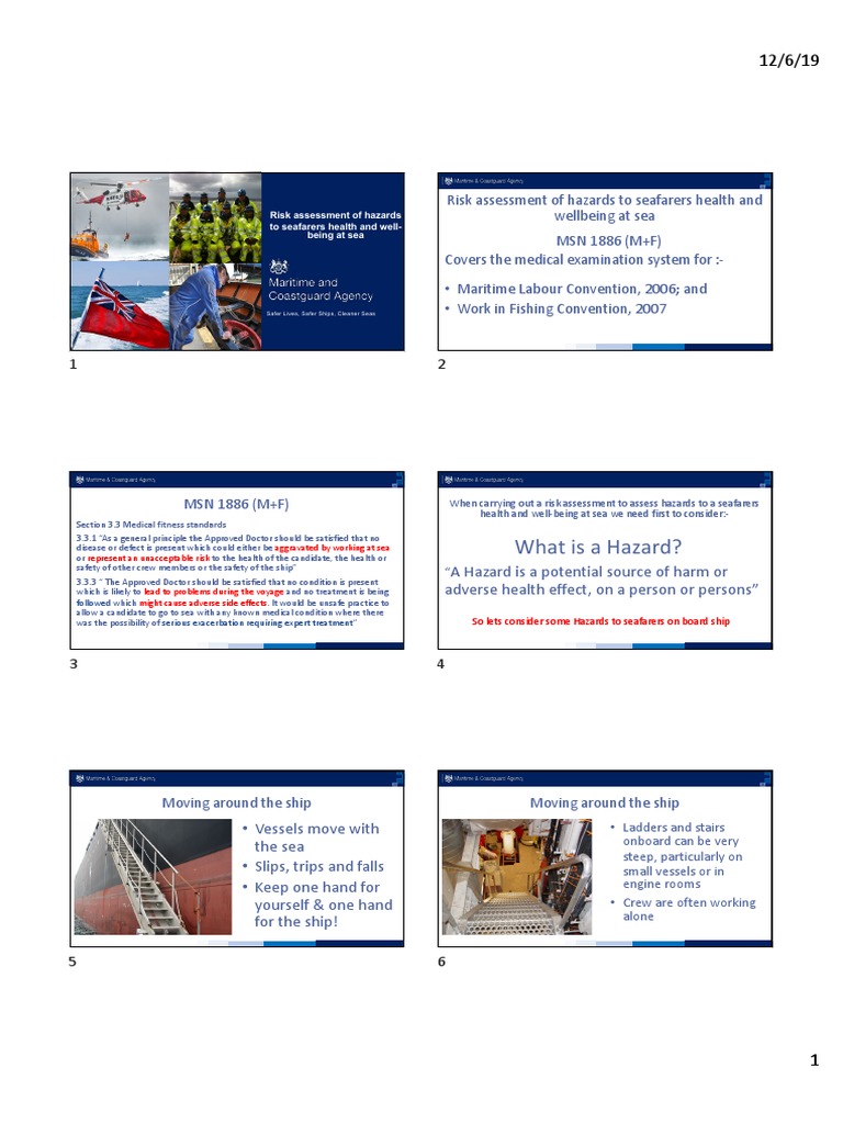 Risk Assessment of Hazards To Seafarers Health and Well Being at Sea ...