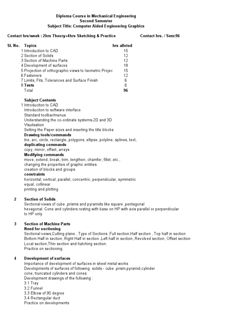 Computer Aided Engineering Graphics | Download Free PDF | Screw ...
