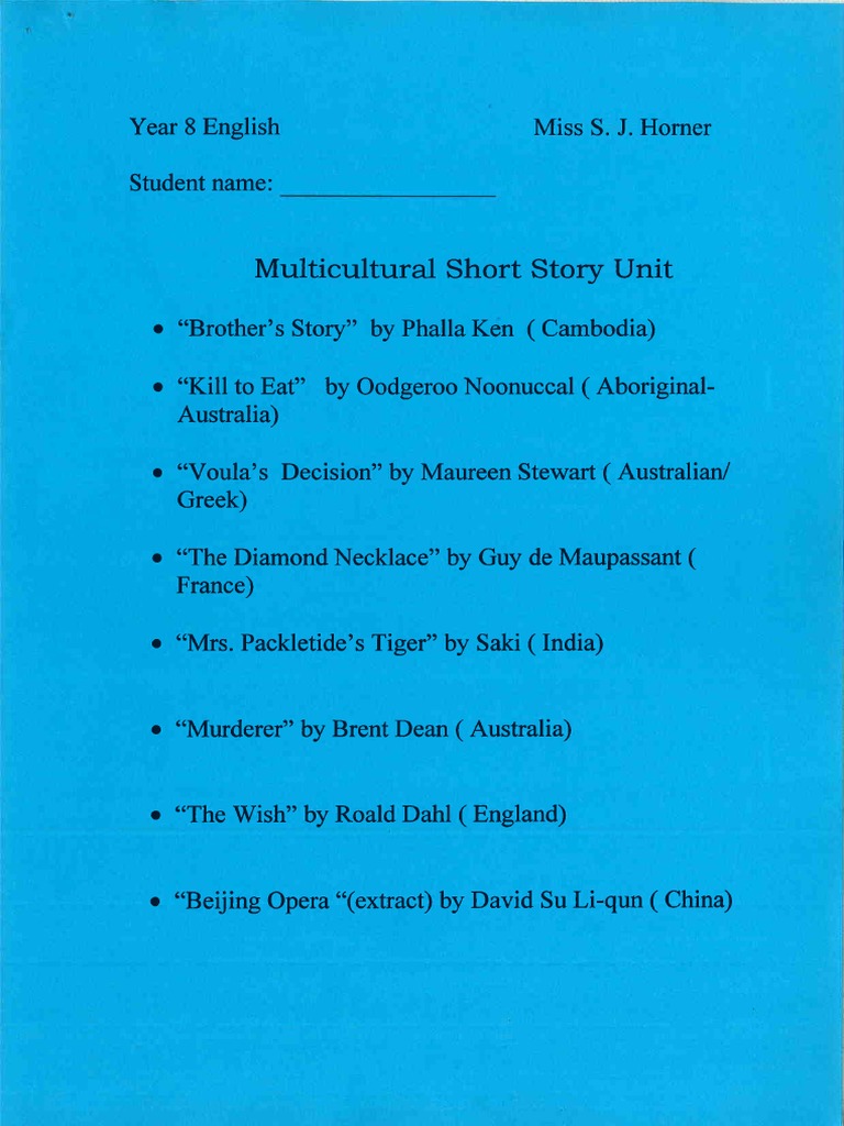 YR 8 Multicultural Short Stories | PDF