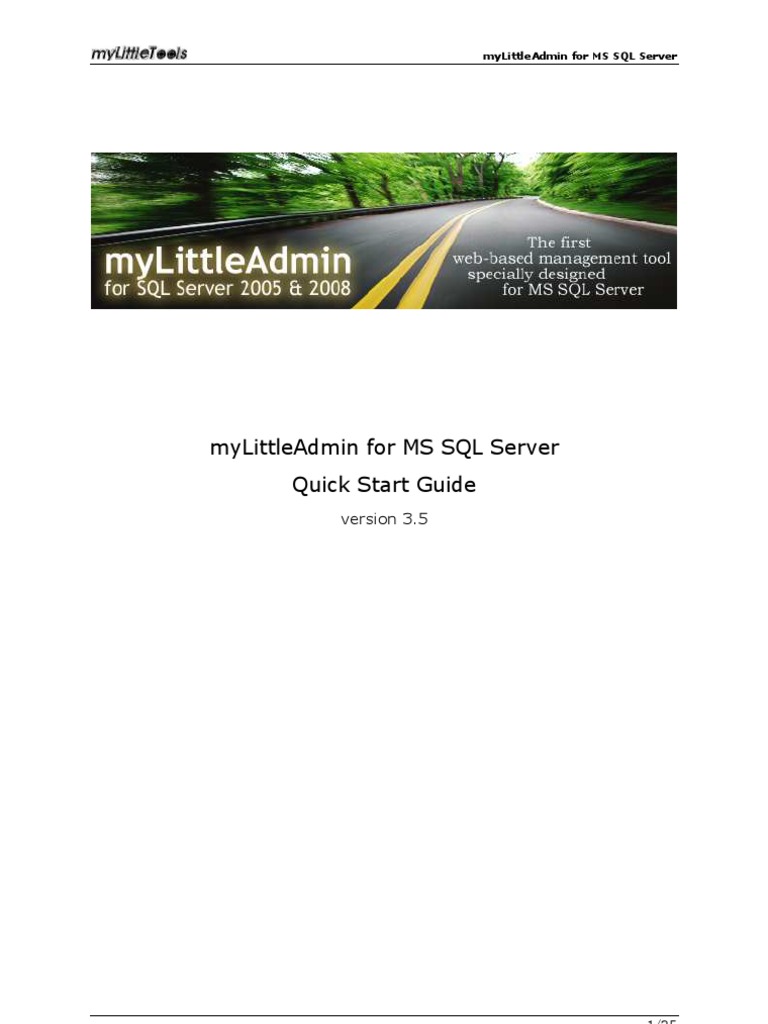 Mylittleadmin For Ms SQL Server Quick Start Guide | PDF | Microsoft Sql ...