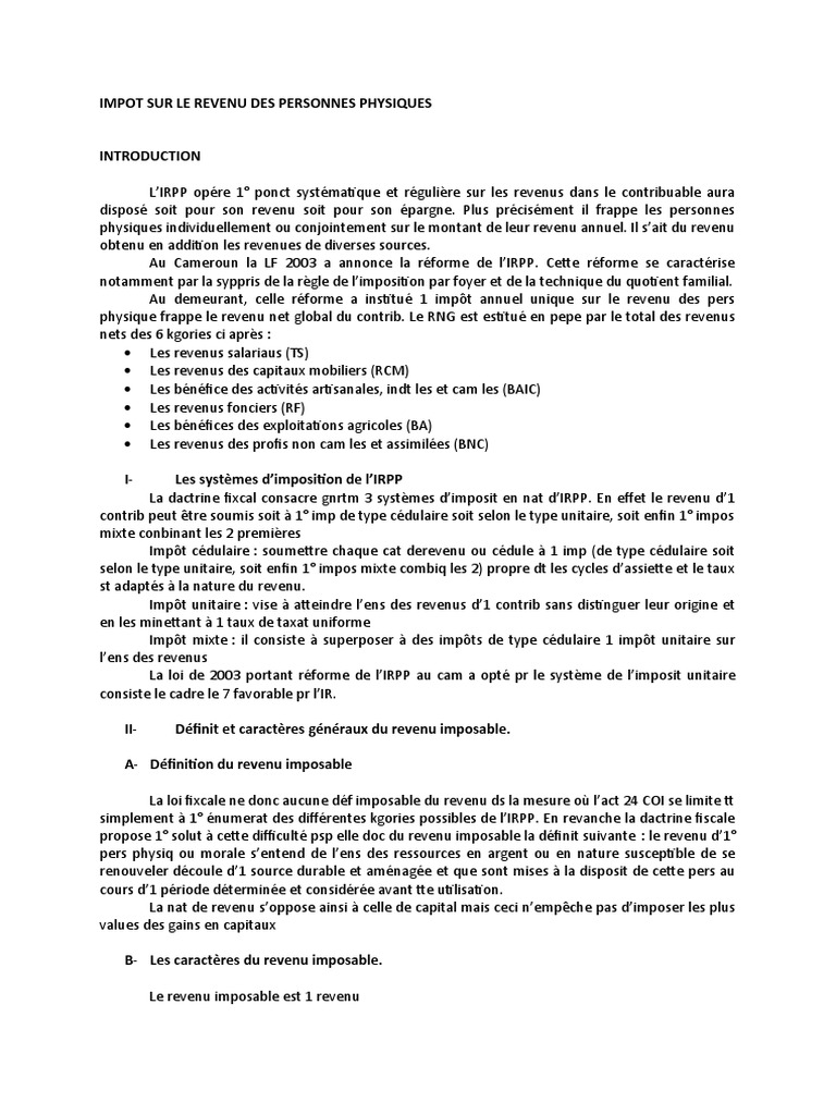 IRPP | PDF | Impôt sur le revenu | Impôts